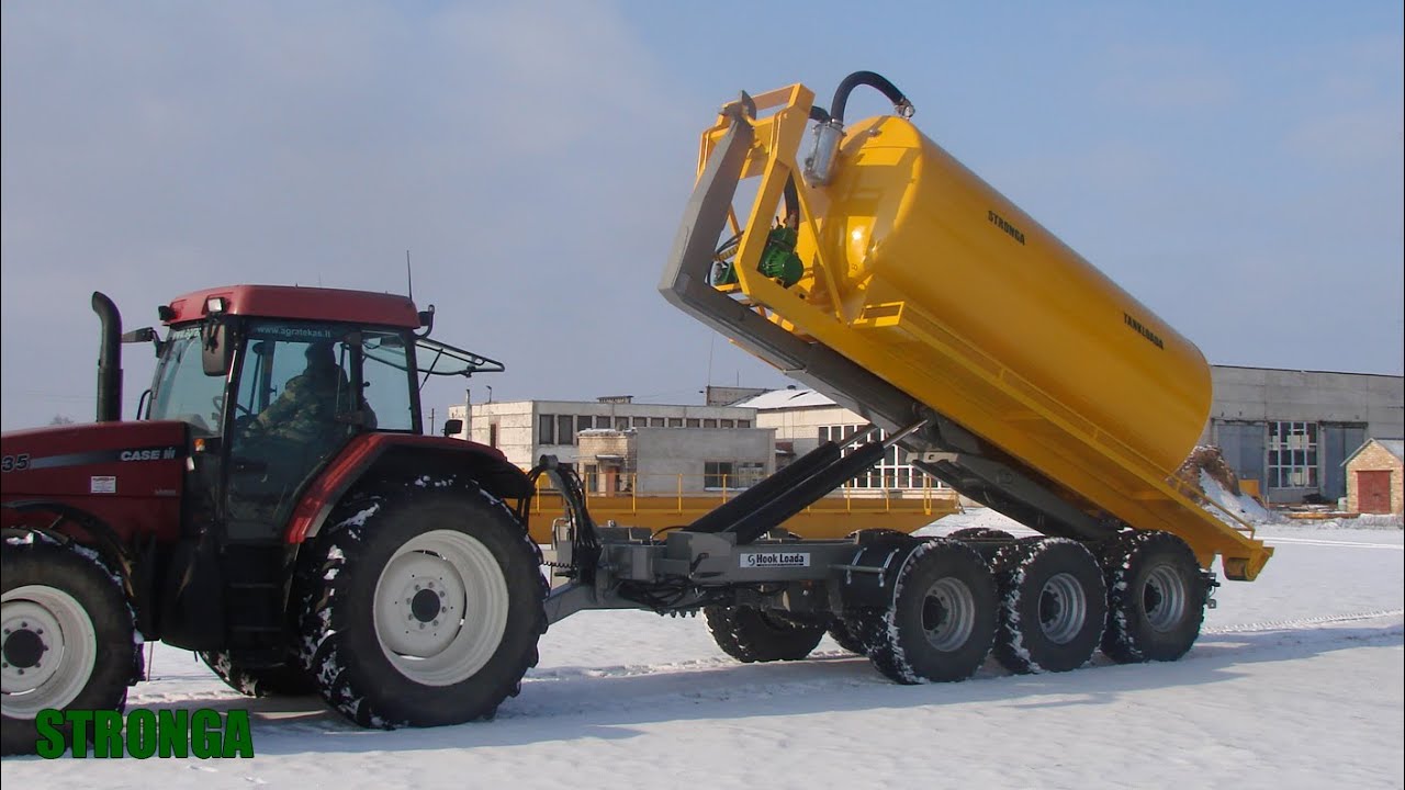 Stronga HookLoada HL250T - Telescopic trailer in snowy conditions - YouTube
