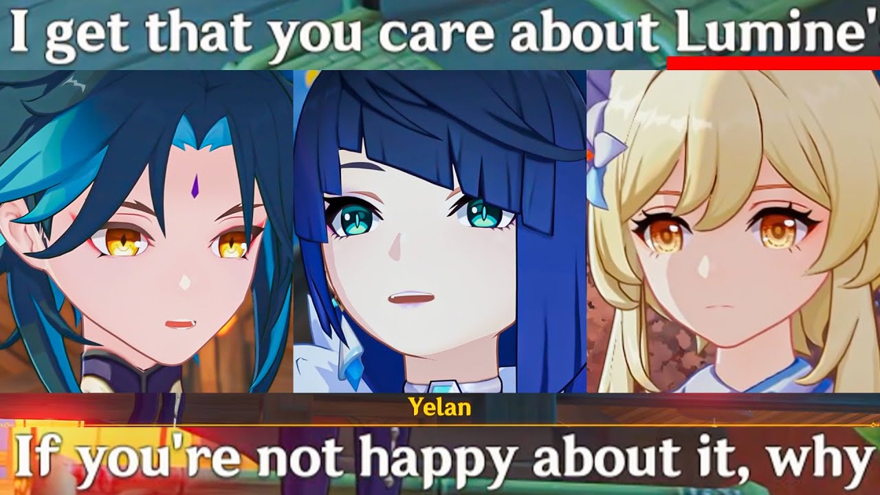 XIAO is "SO ANGRY" at YELAN because of LUMINE Cutscene Genshin Impact 5 ...