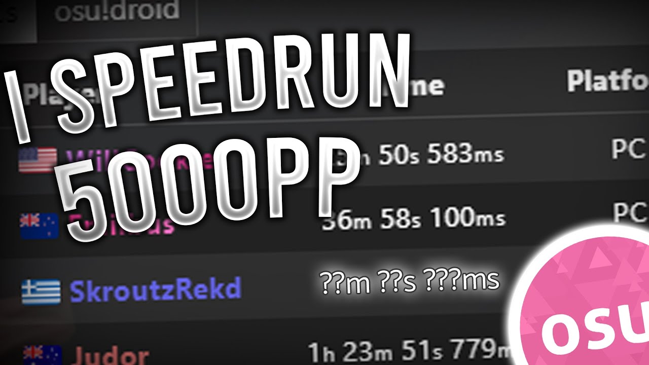 THE JOURNEY TO SPEEDRUN 5K PP IN OSU (500 SUB SPECIAL) - YouTube