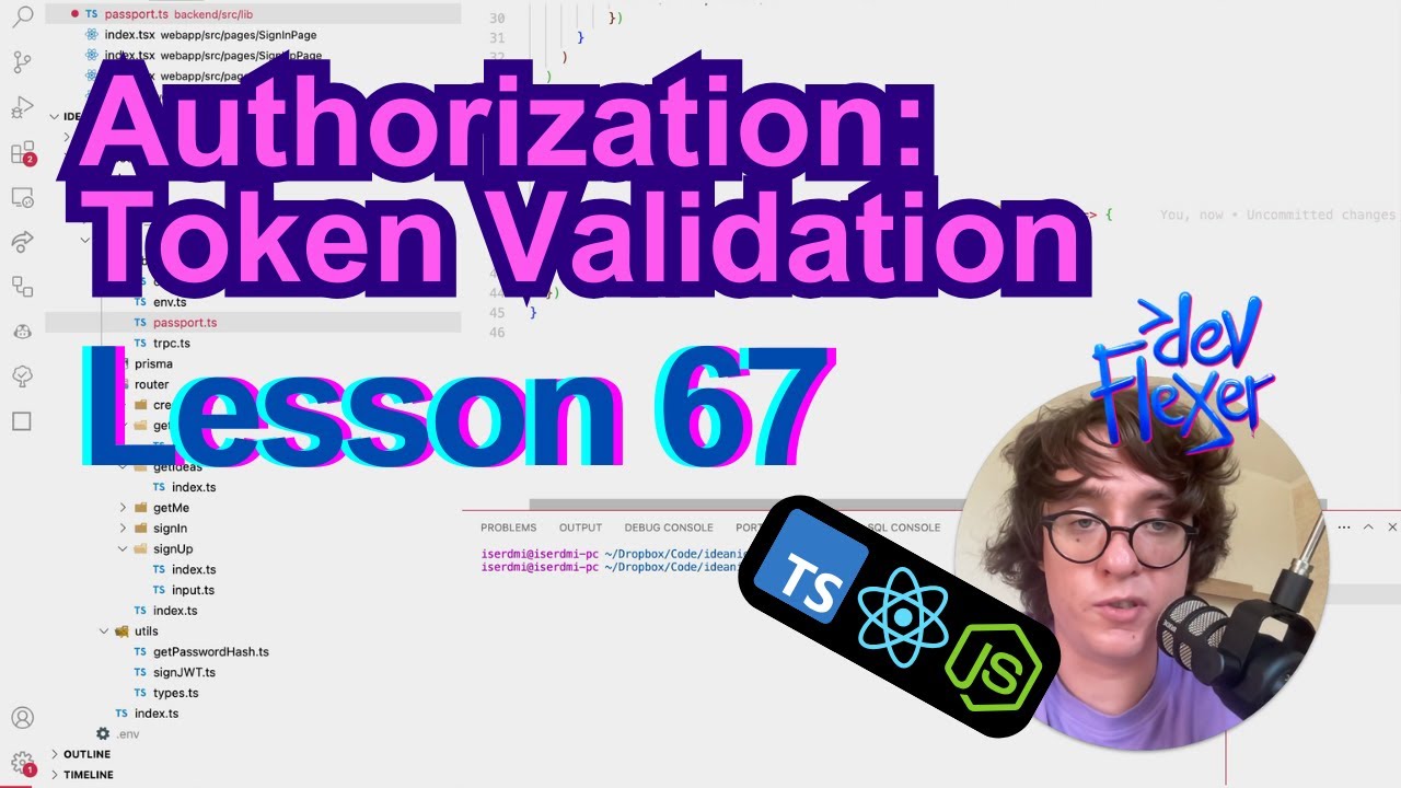 Lesson 67 Authorization Token Validation Typescript Nodejs React Youtube
