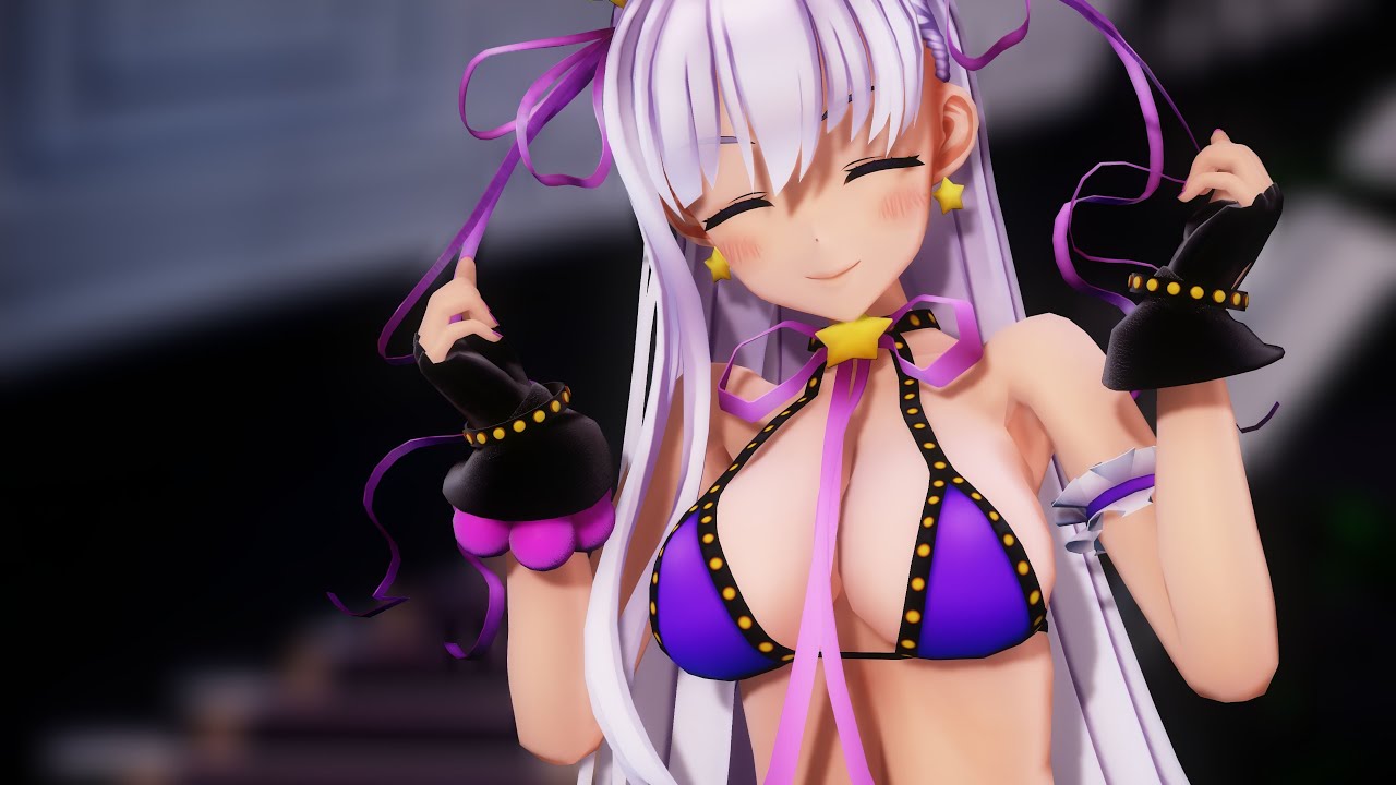 【Fate/MMD】BBペレちゃん(水着)で「ぽいんよろこびのようなモーション」【4K】 - YouTube
