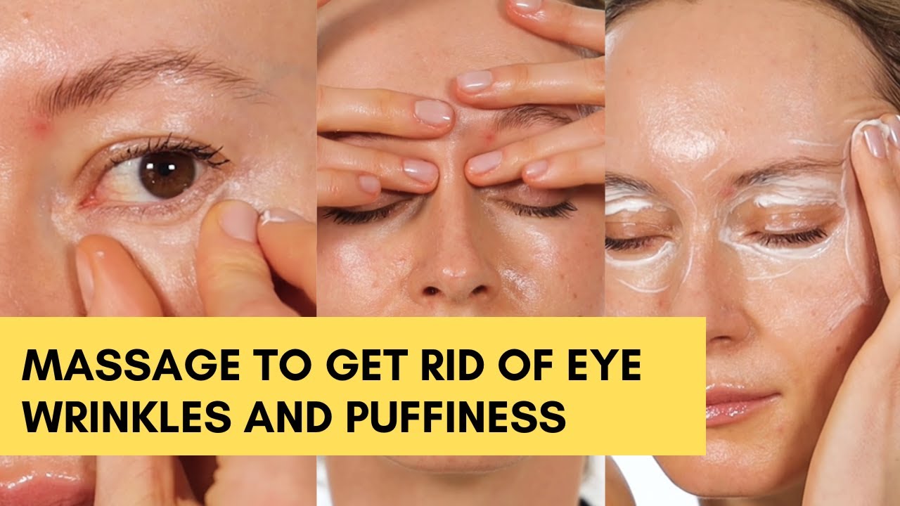 Massage to get rid of eye wrinkles and puffiness - YouTube