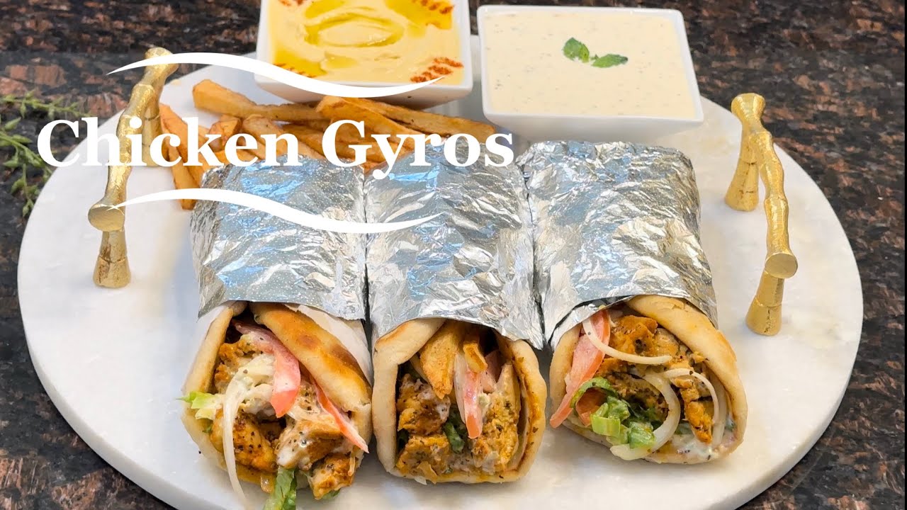 Greek Chicken Gyro recipe | Spicy Chicken Gyros | How to make Gyros by ...