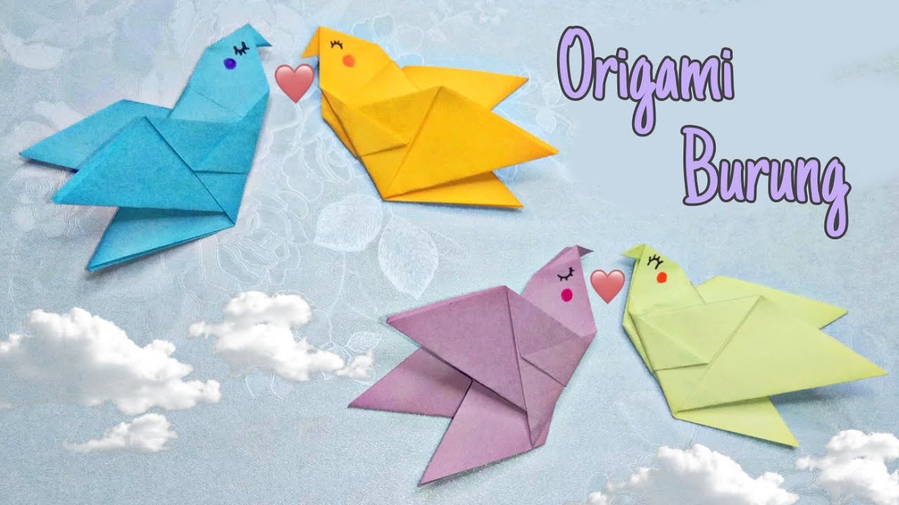 Cara membuat Burung Kertas Origami | Origami Burung Mudah | Origami ...