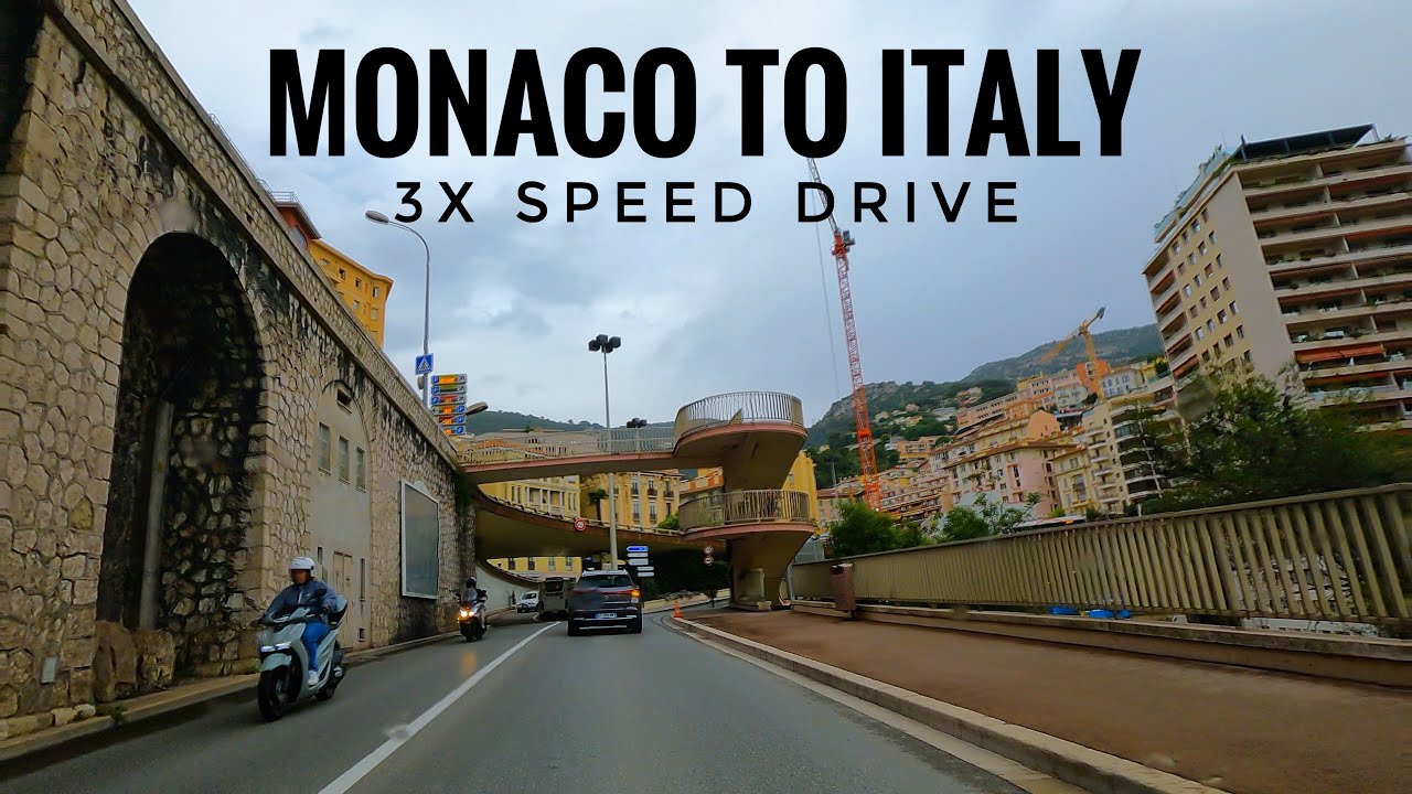 Monaco to Italy Motorway Drive | 3x Speed | 4K Drive | Autoroutes Drive ...