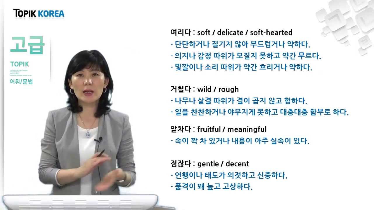 TOPIK Advanced Vocabuary/Grammar [Korean] - YouTube
