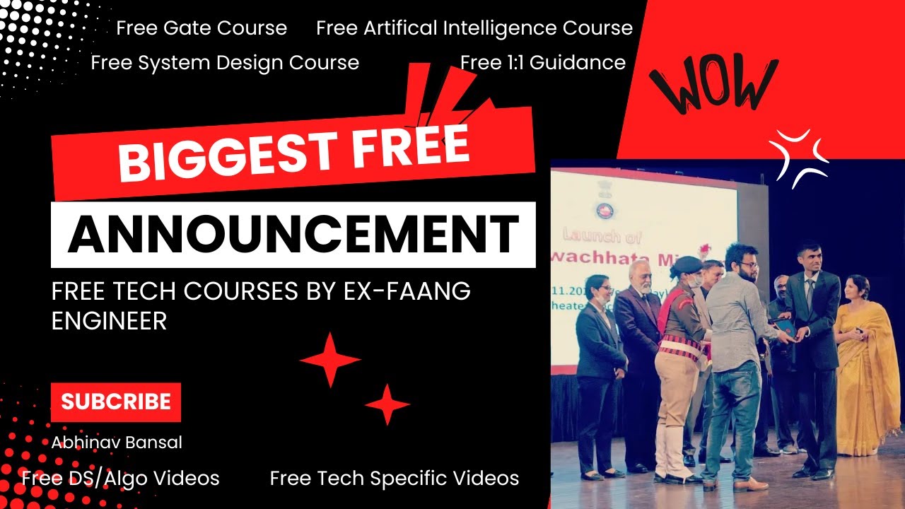 Biggest Tech Announcement | Free Tech Courses | Gate Course | System ...