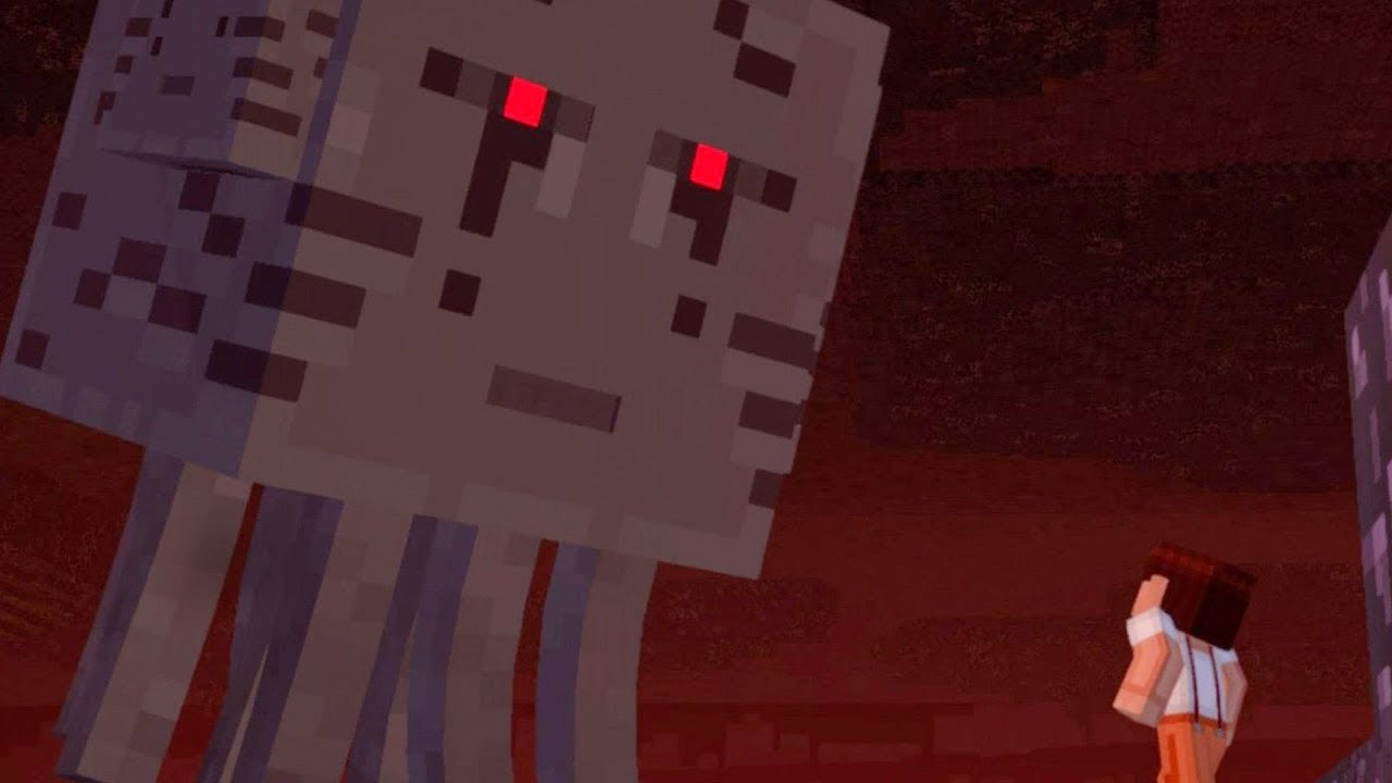 Minecraft: Story Mode - Season Two - 3-Headed Ghast Boss Battle - YouTube