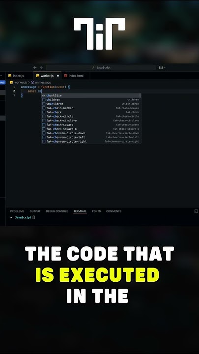 JS Perfomance With Web Workers - Part 9 #education #coding #programming #interview #fyp # ...