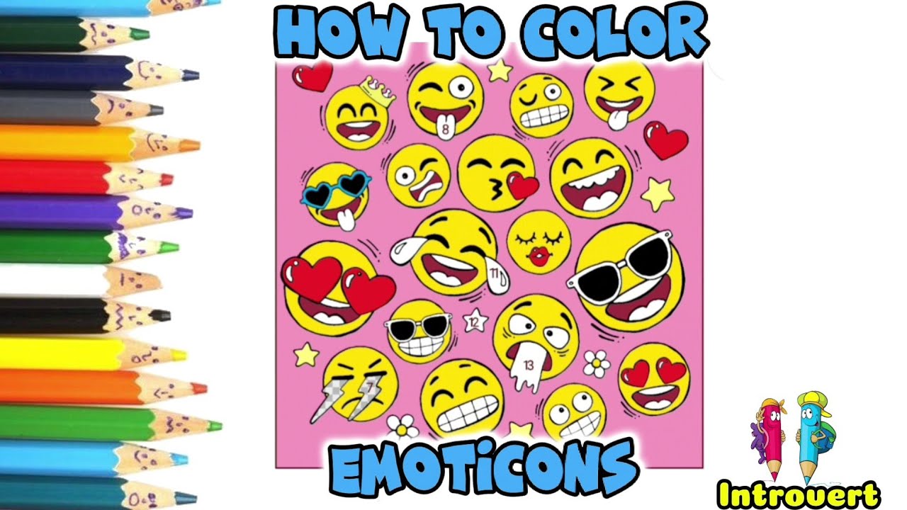 coloring emoticons, Coloring Pages, Painting for kids and toddlers ...