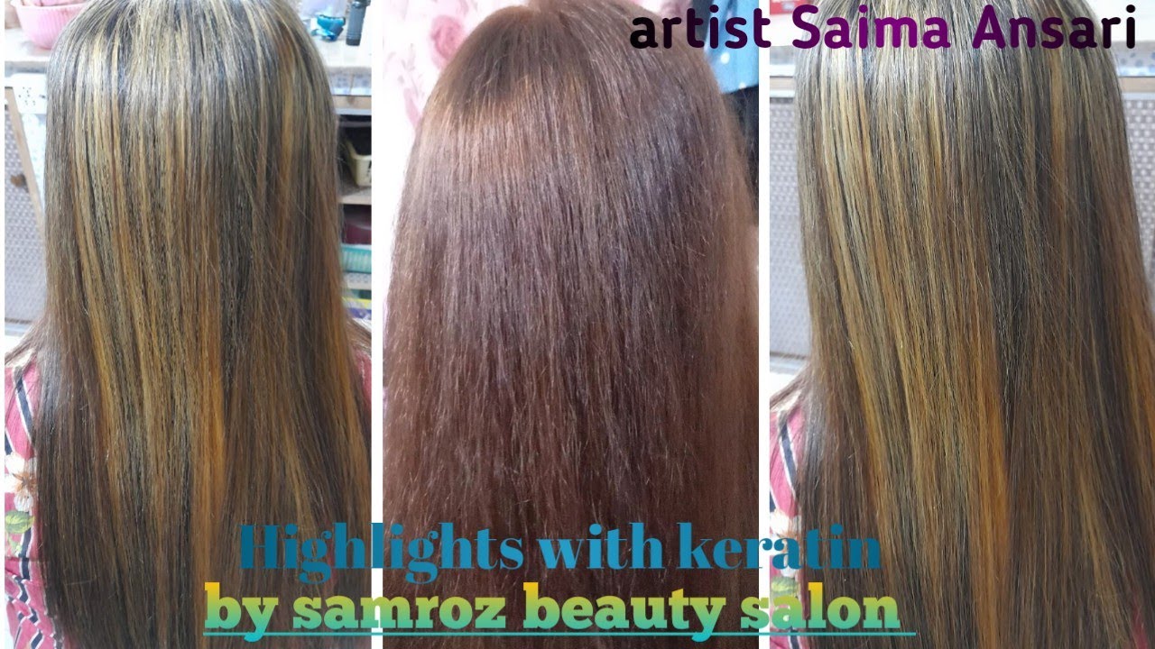 Highlights harsh brown colour |highlights with keratin treatment|# ...
