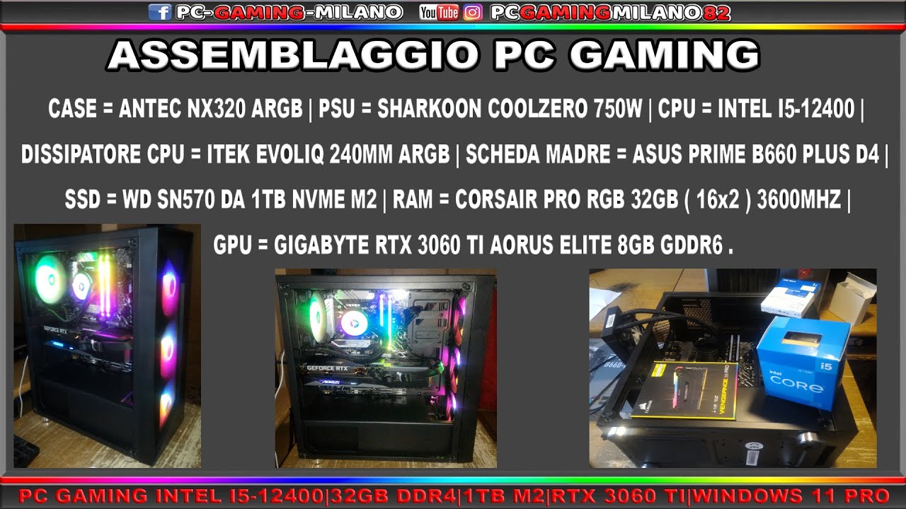 13 CLIENTE -PC-GAMINGM-MILANO ASSEMBLAGGIO PC GAMING I5-12400 | 32GB DDR4 | RTX 3060 TI | 1TB M2 ...
