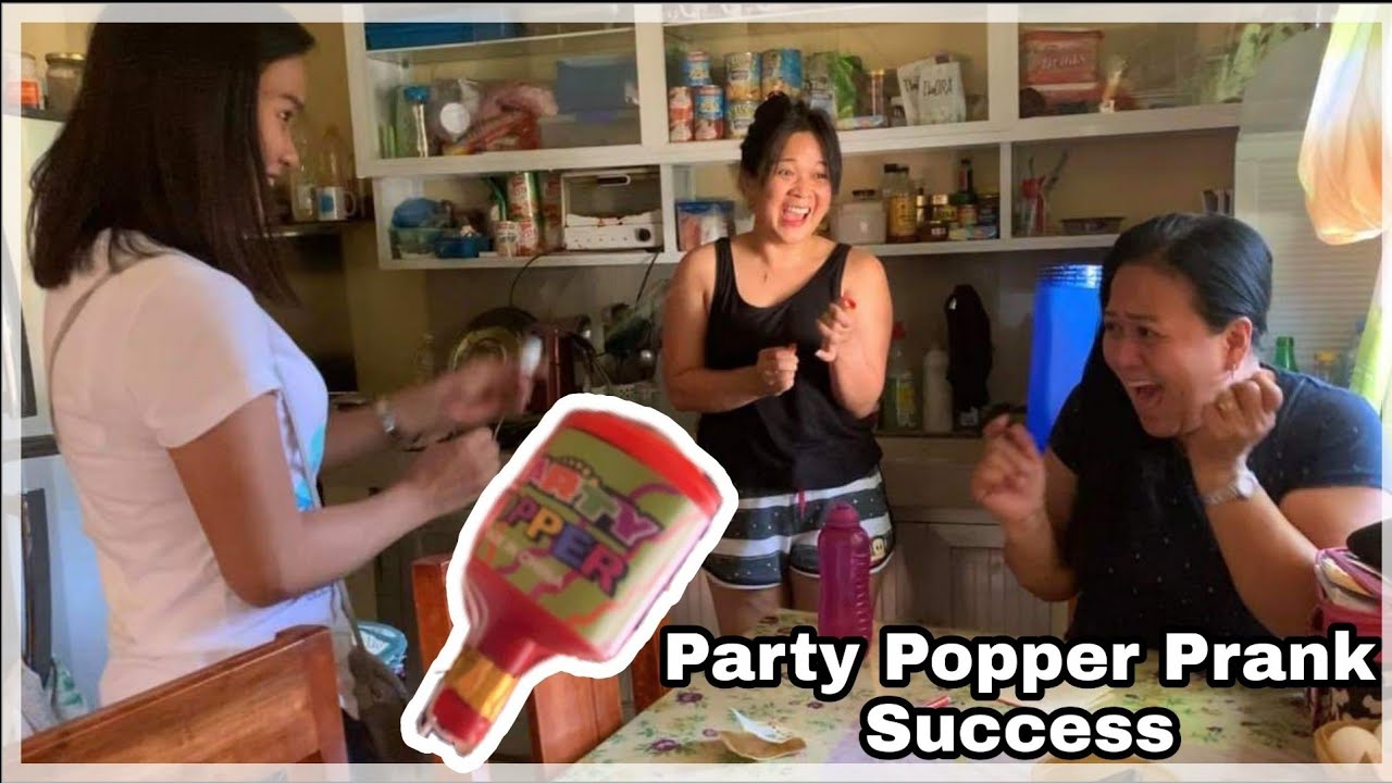PARTY POPPER PRANK | FAILED | BUNTIS KA? | SUCCESS - YouTube
