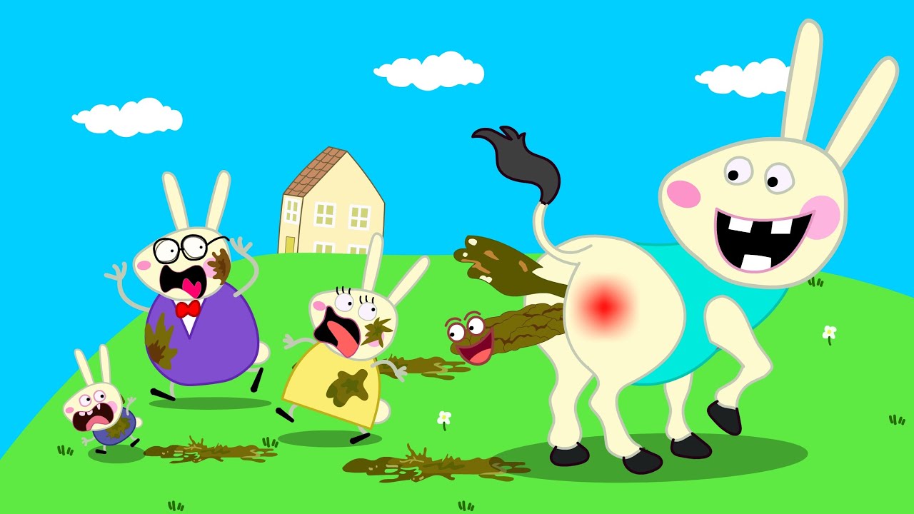 Rebecca Rabbit turns into a giant pooping donkey | Rebecca Rabbit Funny ...
