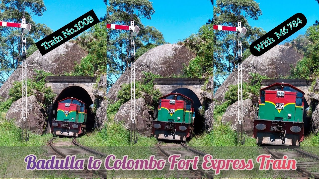 Badulla to Colombo Fort Express Train | Train No.1008 | Railway Tunnel ...