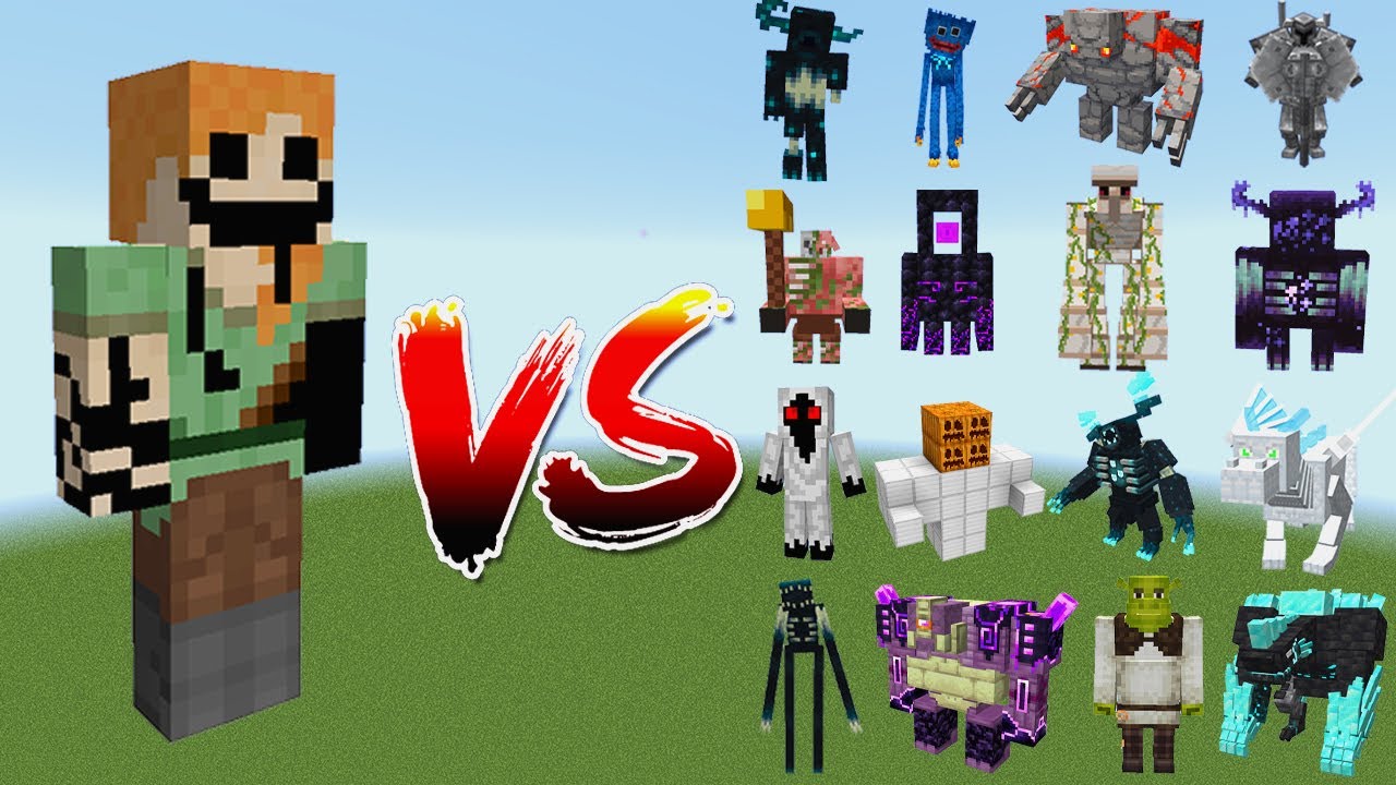 DISTORED ALEX vs All Minecraft Bosses - Minecraft Mob Battle - YouTube