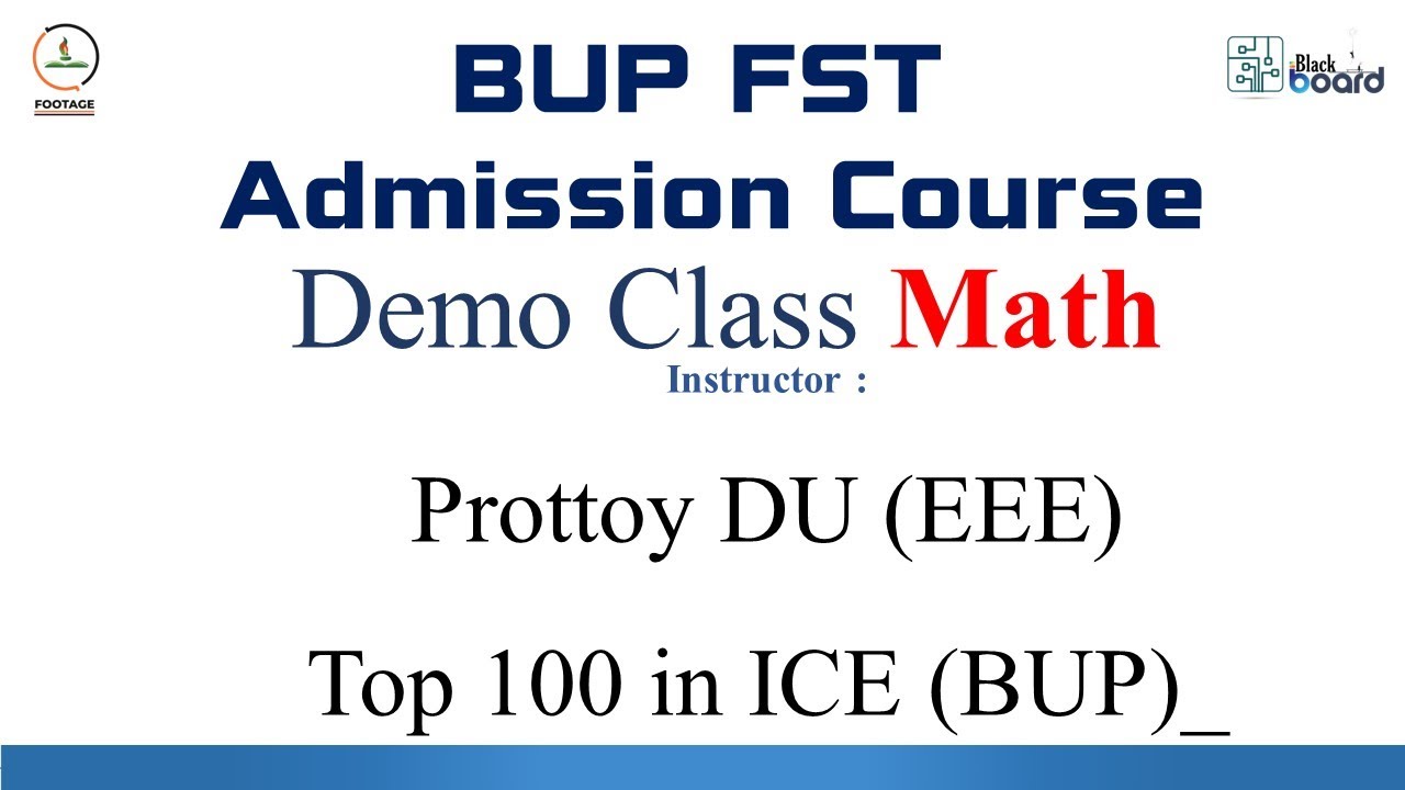 Class of BUP FST Admission Course || FST Math || Demo Class || BUP FST ...