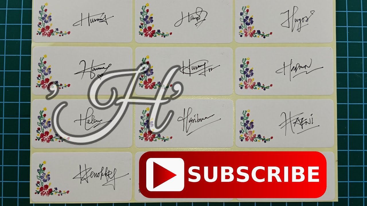 "H" Signature Style Tutorial~Inspirasi Tanda Tangan Huruf "H" - YouTube