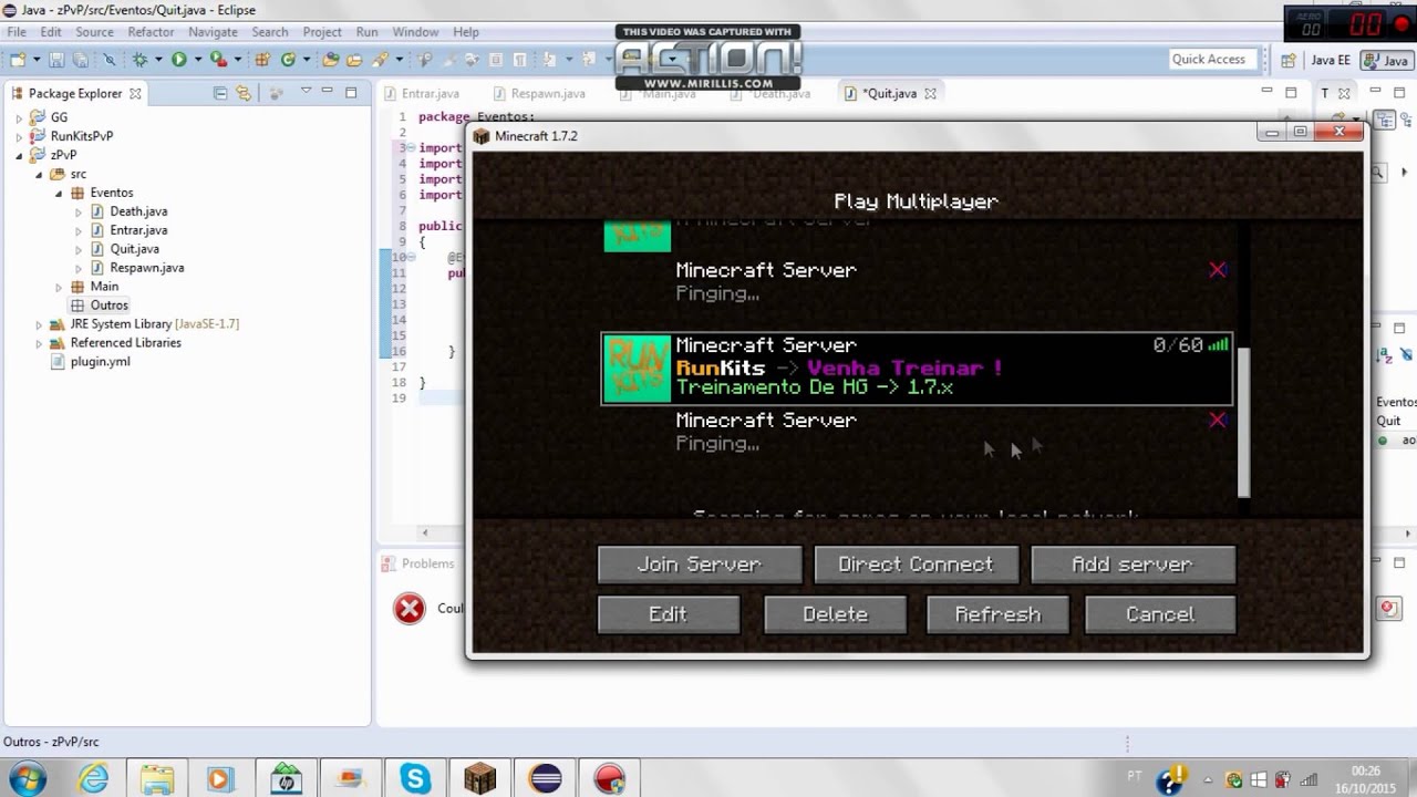 Tutorial Plugin KitPvP #2 - Death, PlayerQuit e Motd - YouTube
