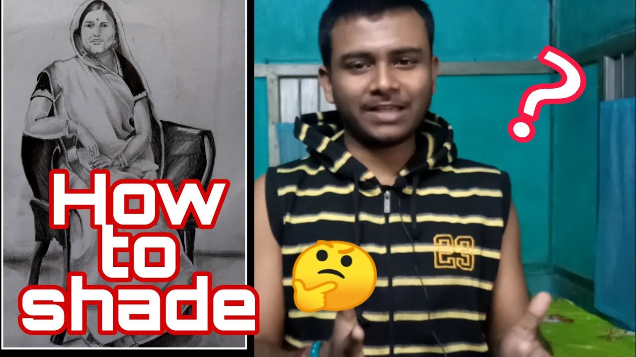 how to shade human figure art by Deepjyoti roy - YouTube