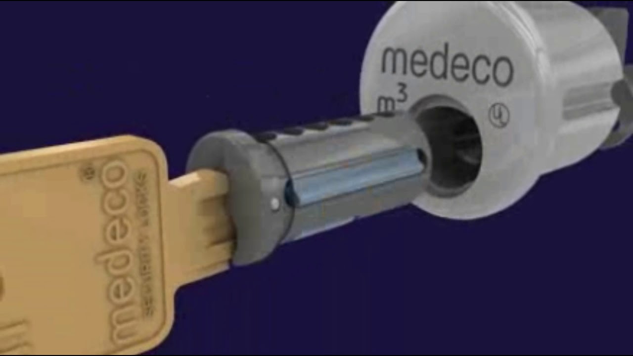 Medeco High Security Lock Cylinder cutaway animation - YouTube