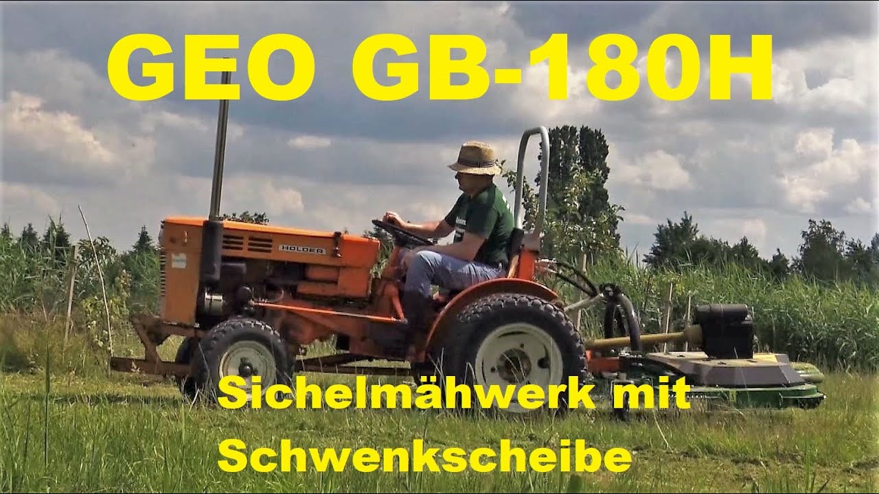 Holder Traktor P60 im Einsatz mit GEO Sichelmäher GB-180H - YouTube
