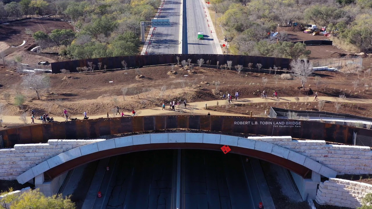 Park Visitors on the Robert L.B. Tobin Land Bridge - YouTube