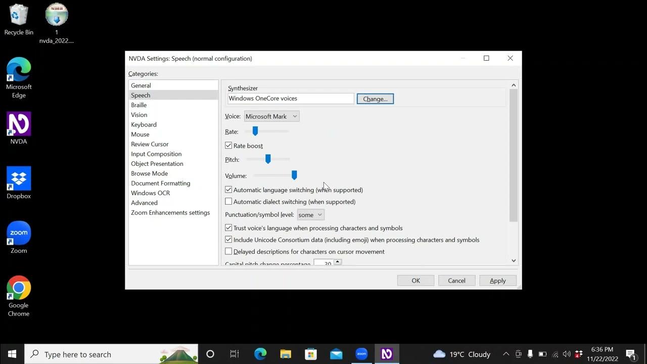 How do I change NVDA screen reader language - YouTube