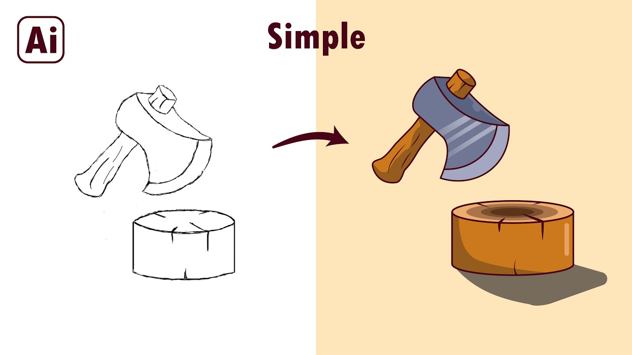 Draw an Axe in Adobe illustrator-Tutorial - YouTube