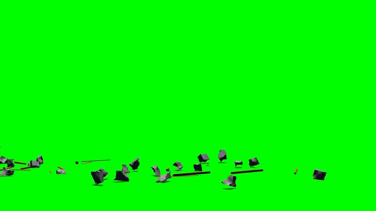 Debris explosion green screen C - free use - YouTube