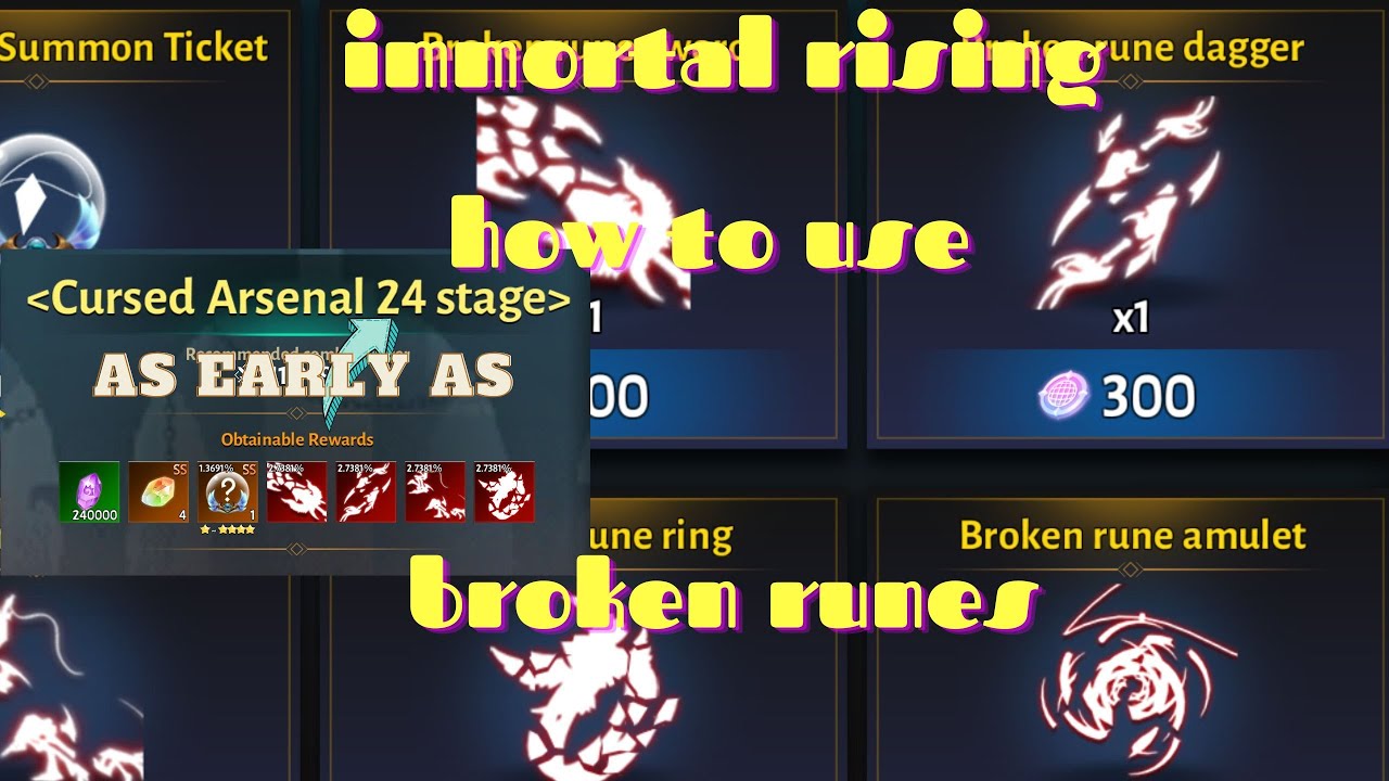 Immortal Rising - Broken Runes and how to use them - YouTube