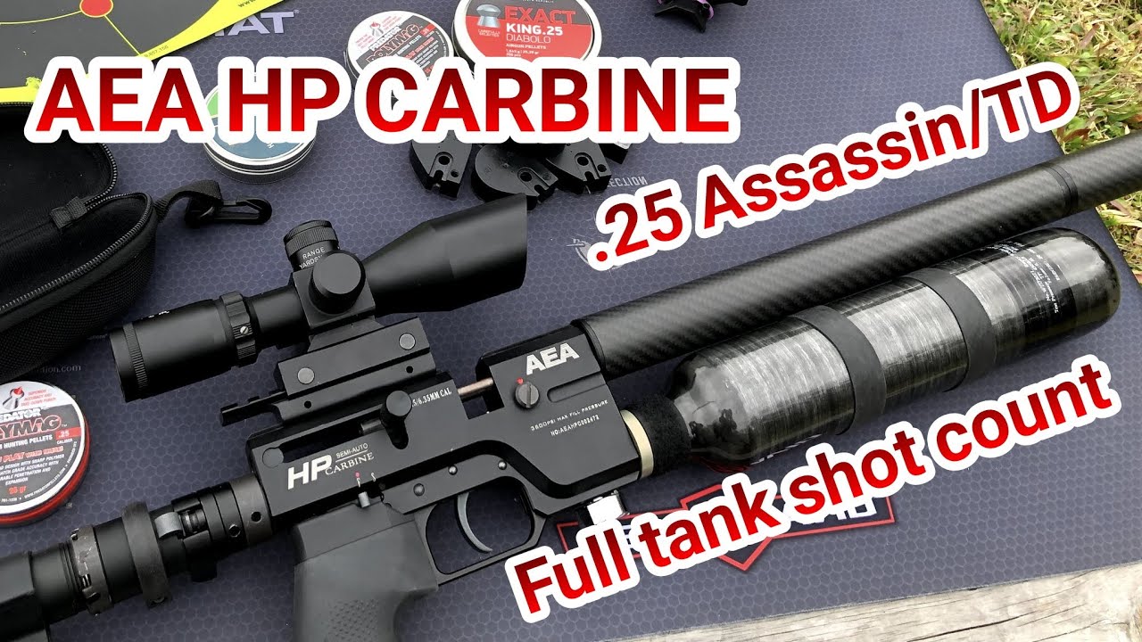 FULL SHOT COUNT from an AEA HP Carbine .25 Assassin/TD - YouTube