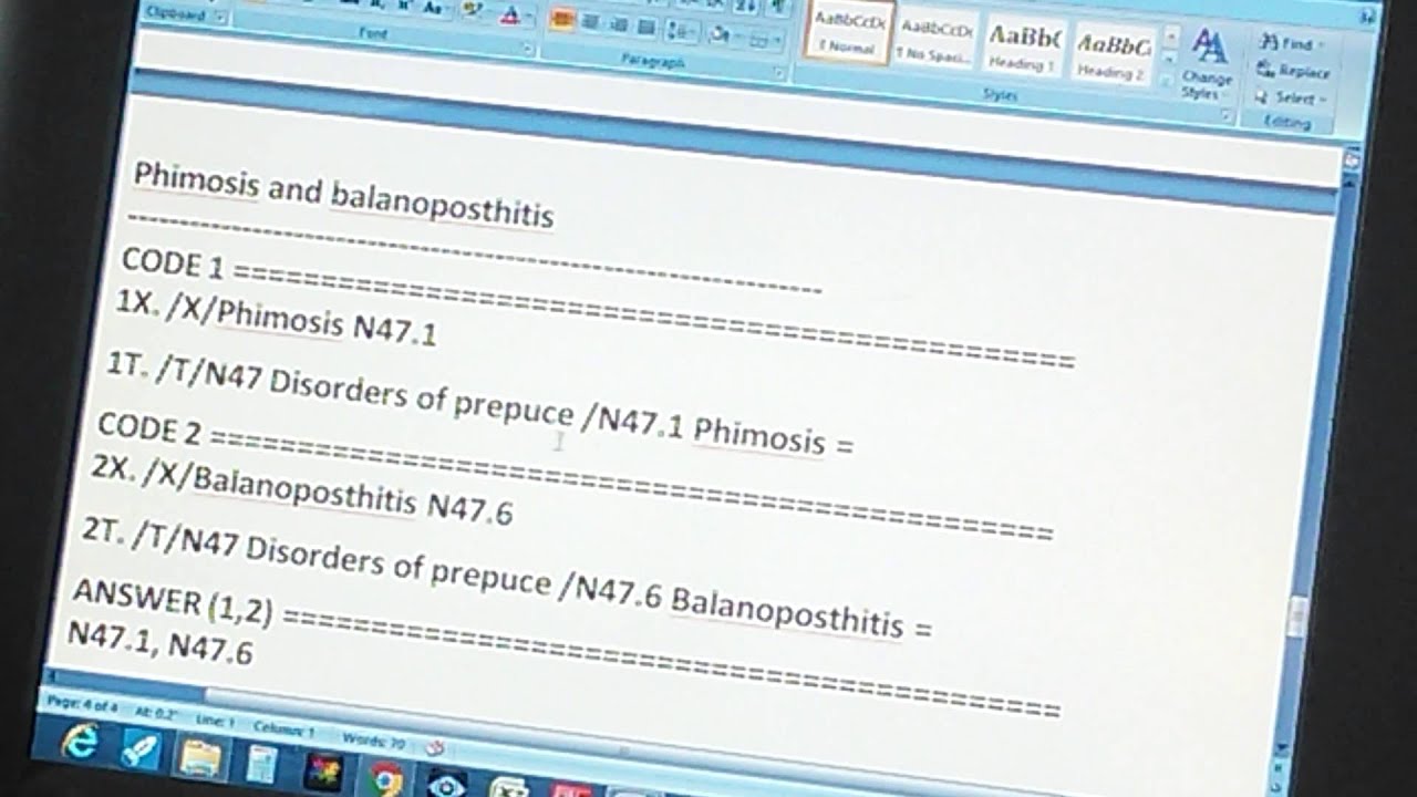 ICD-10 JJ-10A-279-05-L1 phimosis and balanoposthitis - YouTube