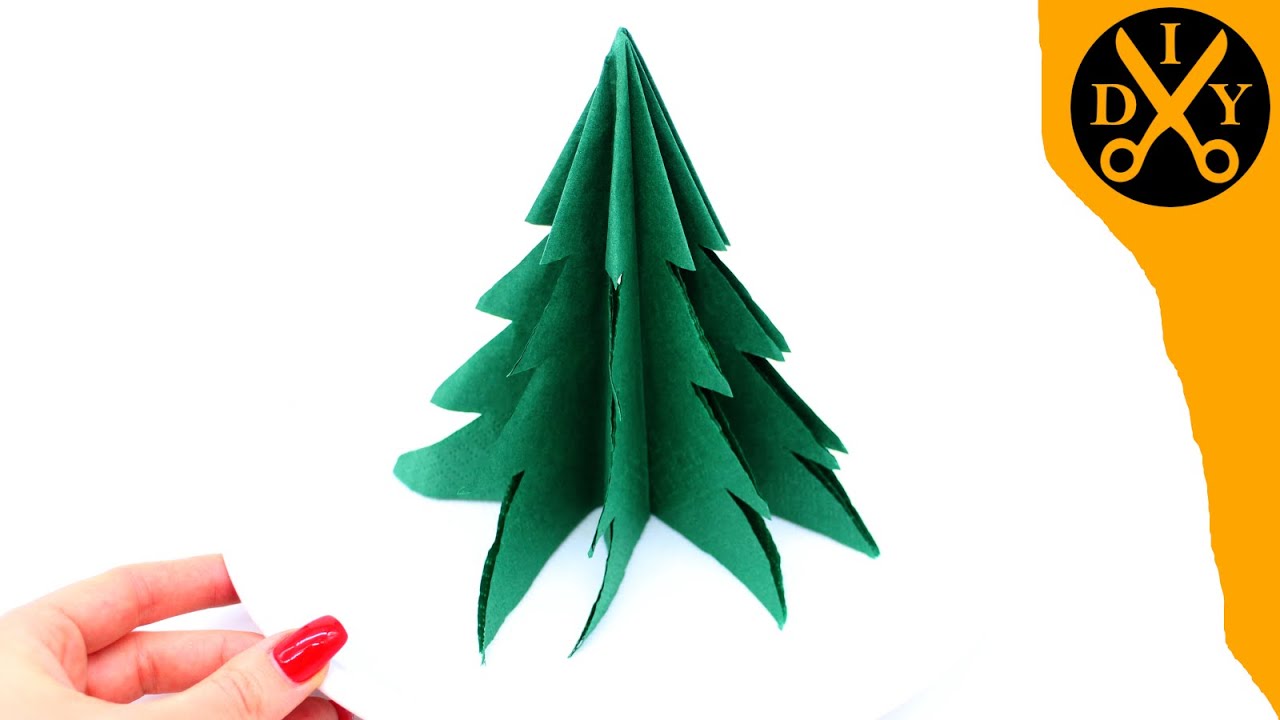 How to fold a tree with napkins DIY decor for winter & x-mas - YouTube
