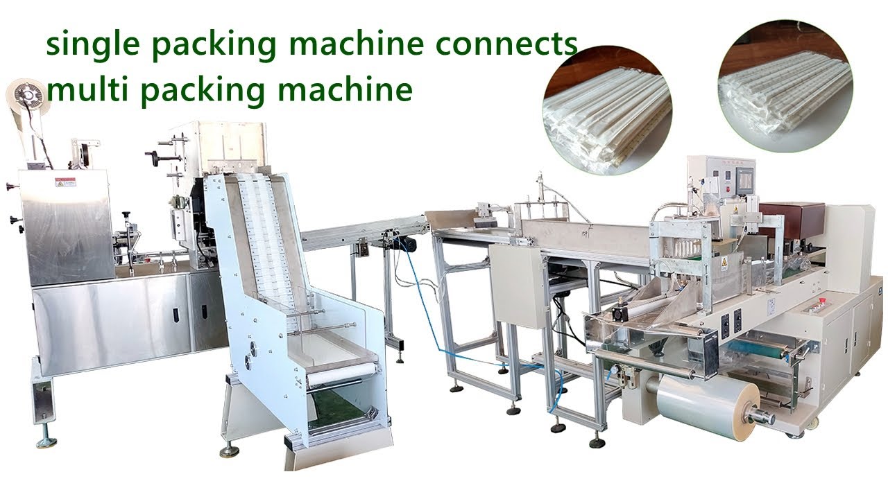 Paper straw packaging machine tested for Swiss customers - YouTube