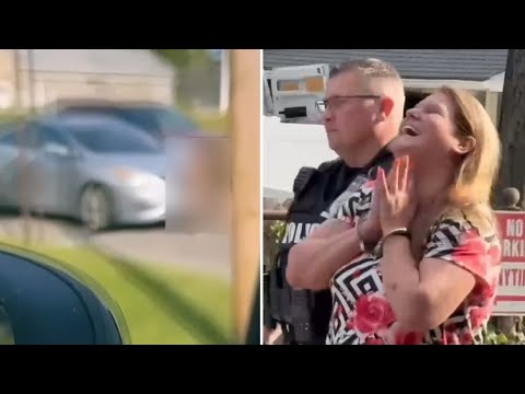 Woman seen defecating on another car in road rage video