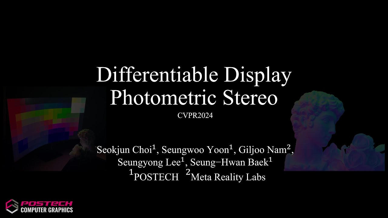 Differentiable Display Photometric Stereo (CVPR 2024) - YouTube
