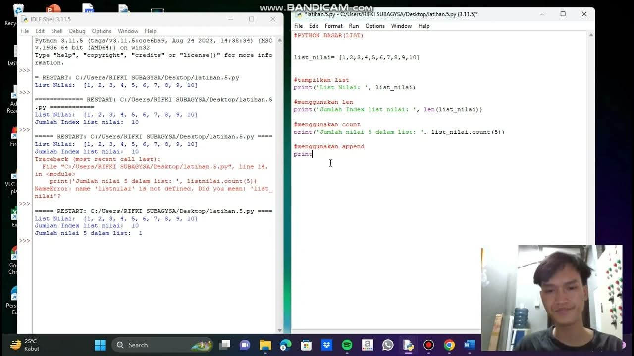 LIST PYTHON DASAR, PENJELASAN FUNGSI LIST PADA PYTHON [TUGAS PEMROGRAMAN KOMPUTER) - YouTube
