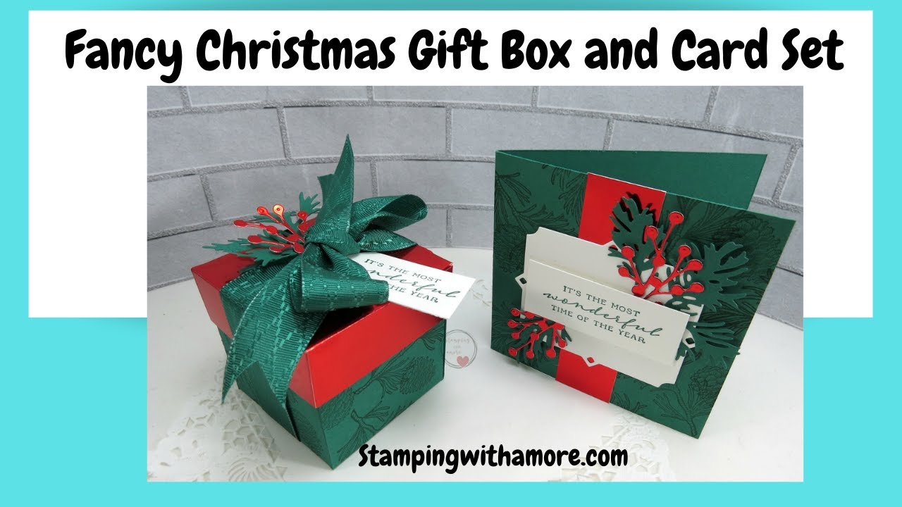 A FANCY CHRISTMAS GIFT BOX AND CARD SET - YouTube