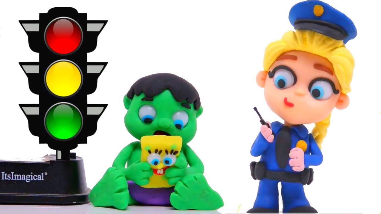 ELSA POLICE & BABY HULK STOP THE TRAFFIC Superhero & Frozen Elsa Play ...