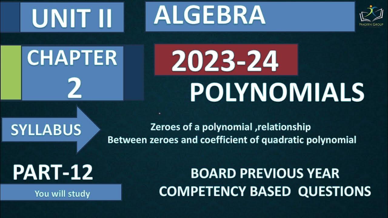 Class 10 Mathematics || Chapter 2 Polynomials || PYQ Case Study Based Questions - YouTube