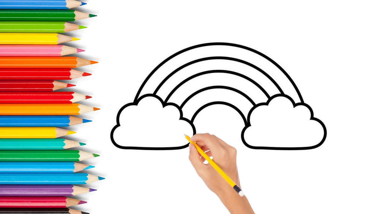 How To Draw A Rainbow 🌈 Step by Step Drawing & Coloring Rainbow For ...