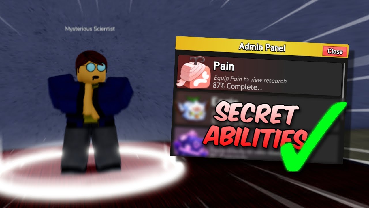 How To Get SECRET PAIN ABILITIES In Blox Fruits! Admin Panel - Pain ...