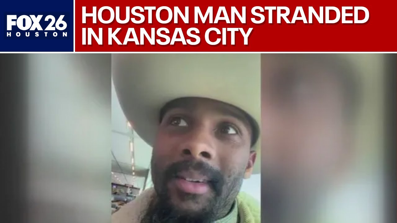 Houston man stranded at Kansas City airport - YouTube