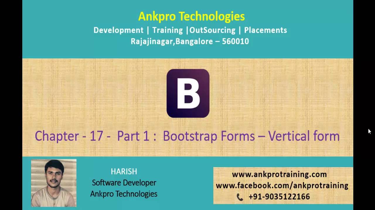 Bootstrap Chapter 17 - Bootstrap Forms – Vertical form Part 1 - YouTube