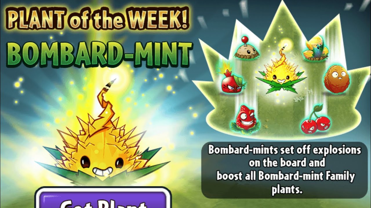 Plants vs. Zombies 2: Plant of the Week - Bombard-mint - YouTube