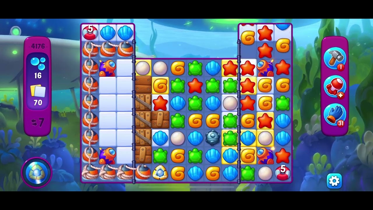 Fishdom 4176 - Super Hard Level (22 Moves) - YouTube