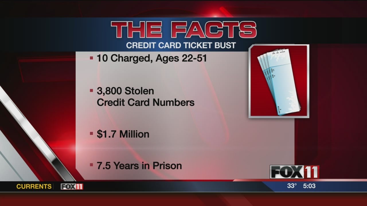 10 charged in credit card ticket scheme - YouTube