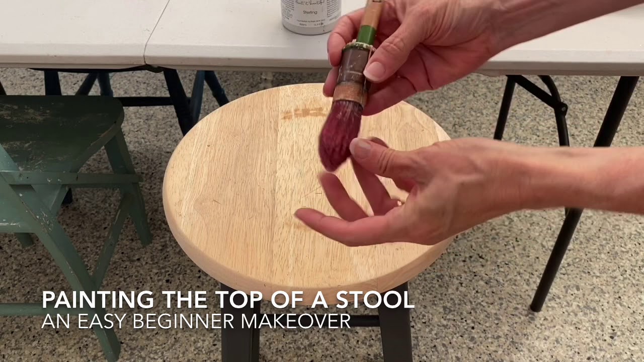 Painting the top of a Stool - YouTube