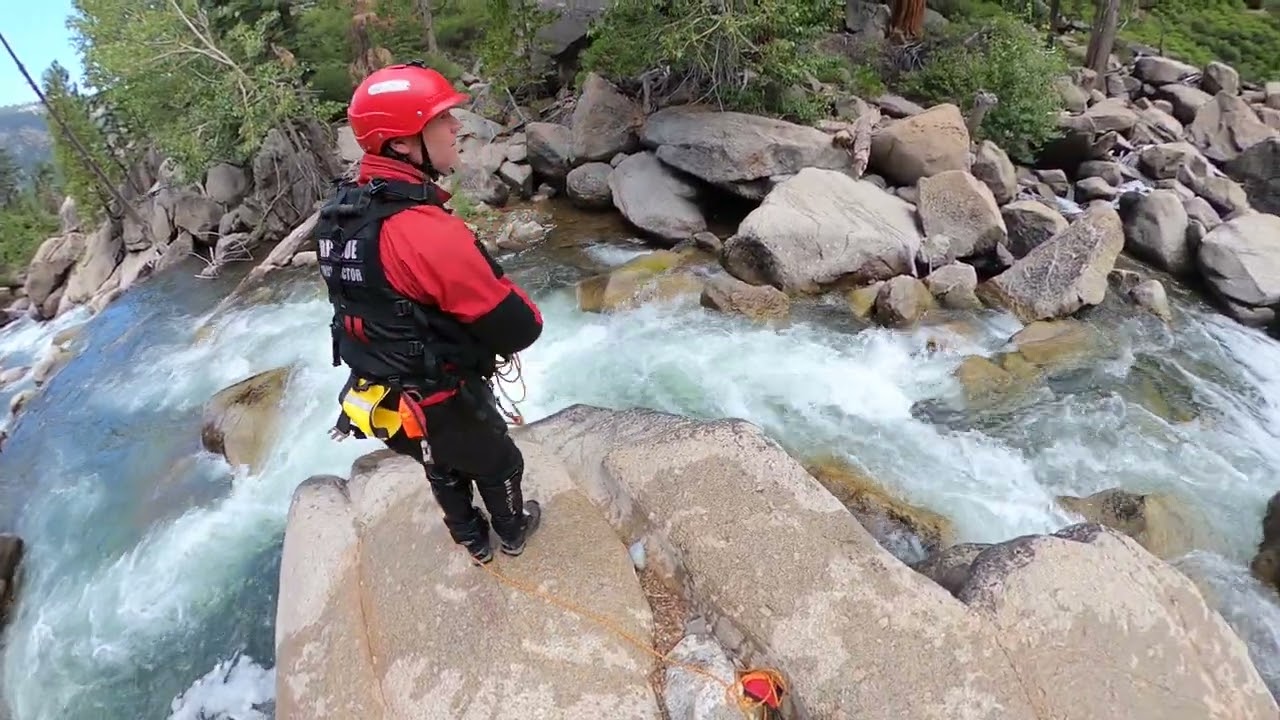 Remote anchor upstream progress tension traverse - YouTube